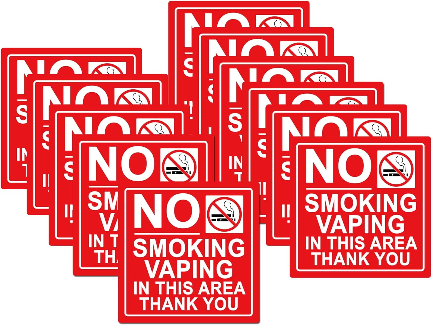 No Smoking Signs for Business 4 Inch No Smoking Vaping Labels In Indoor ...