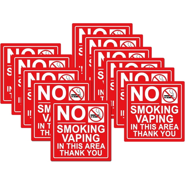 No Smoking Signs for Business 4 Inch No Smoking Vaping Labels In Indoor ...