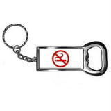 No Smoking Symbol Keychain Key Chain Ring Bottle Bottlecap Opener ...