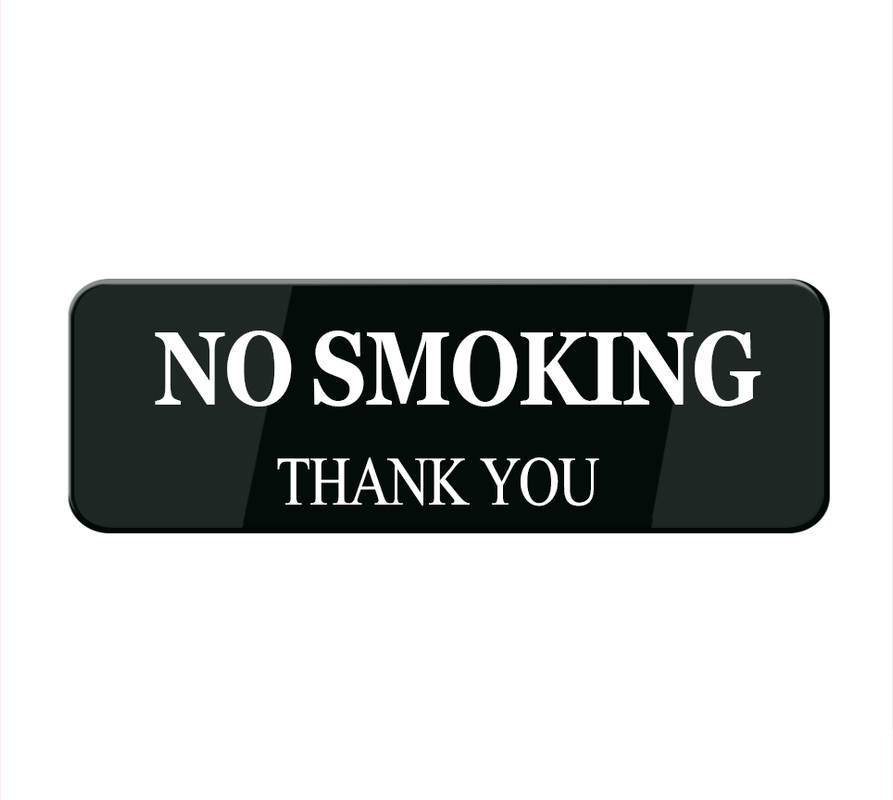 No Smoking Thank You Sign Stickers, 10X3 Inch Acrylic Plaque With ...