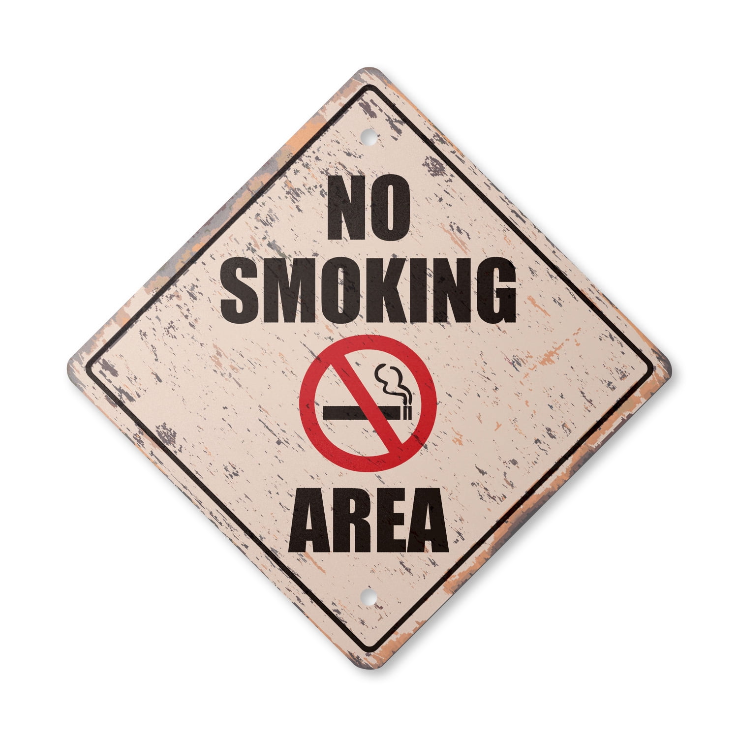 No Smoking Vintage Crossing Sign Zone Xing | Indoor/Outdoor Plastic ...