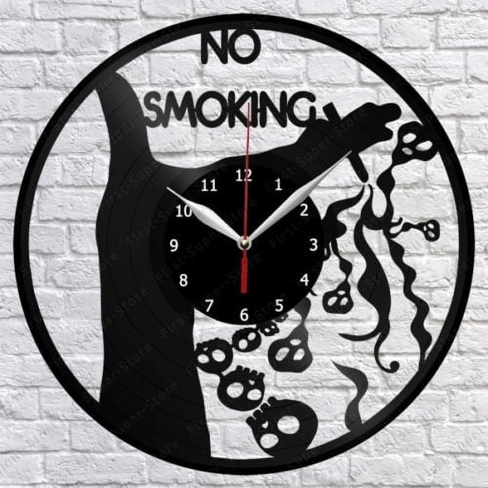 No Smoking Vinyl Record Wall Clock Fan Art Home Decor 12" 30cm ...