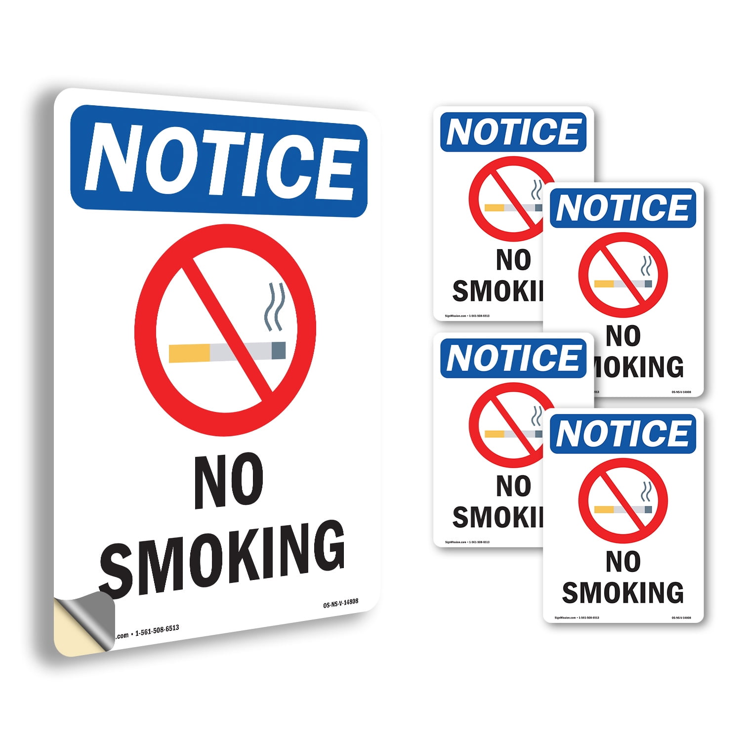No Smoking With Symbol OSHA Notice Vinyl Decal Label 10 Inch x 7 Inch ...
