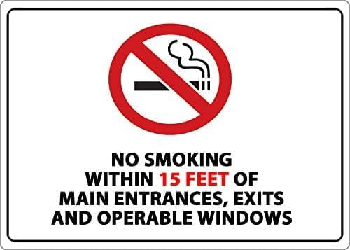 No Smoking Within 15 Feet Sign Stickers | Signs for Business Building ...