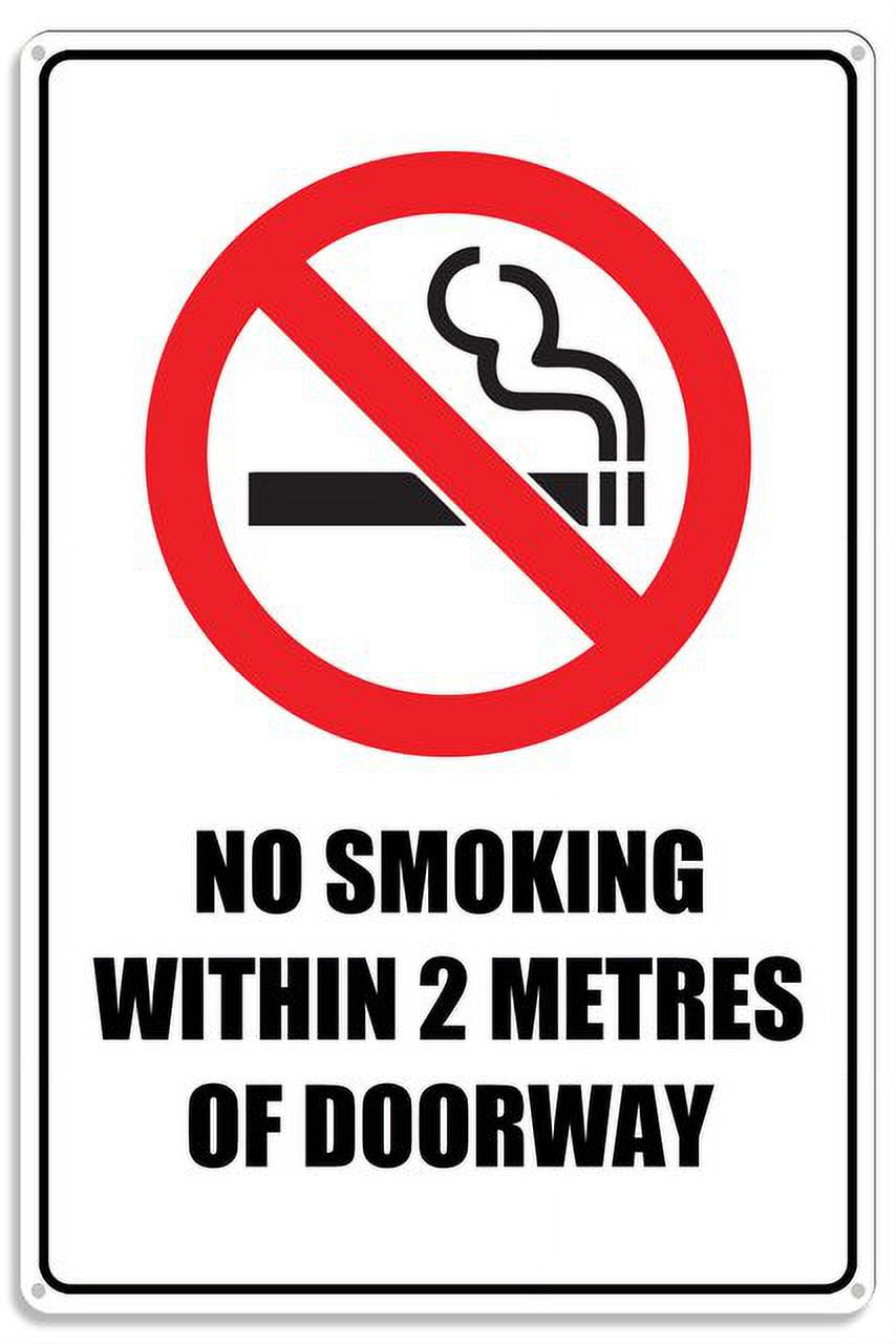 No Smoking Within 2 Metres Of Doorway Metal Sign With Symbol Aluminum ...