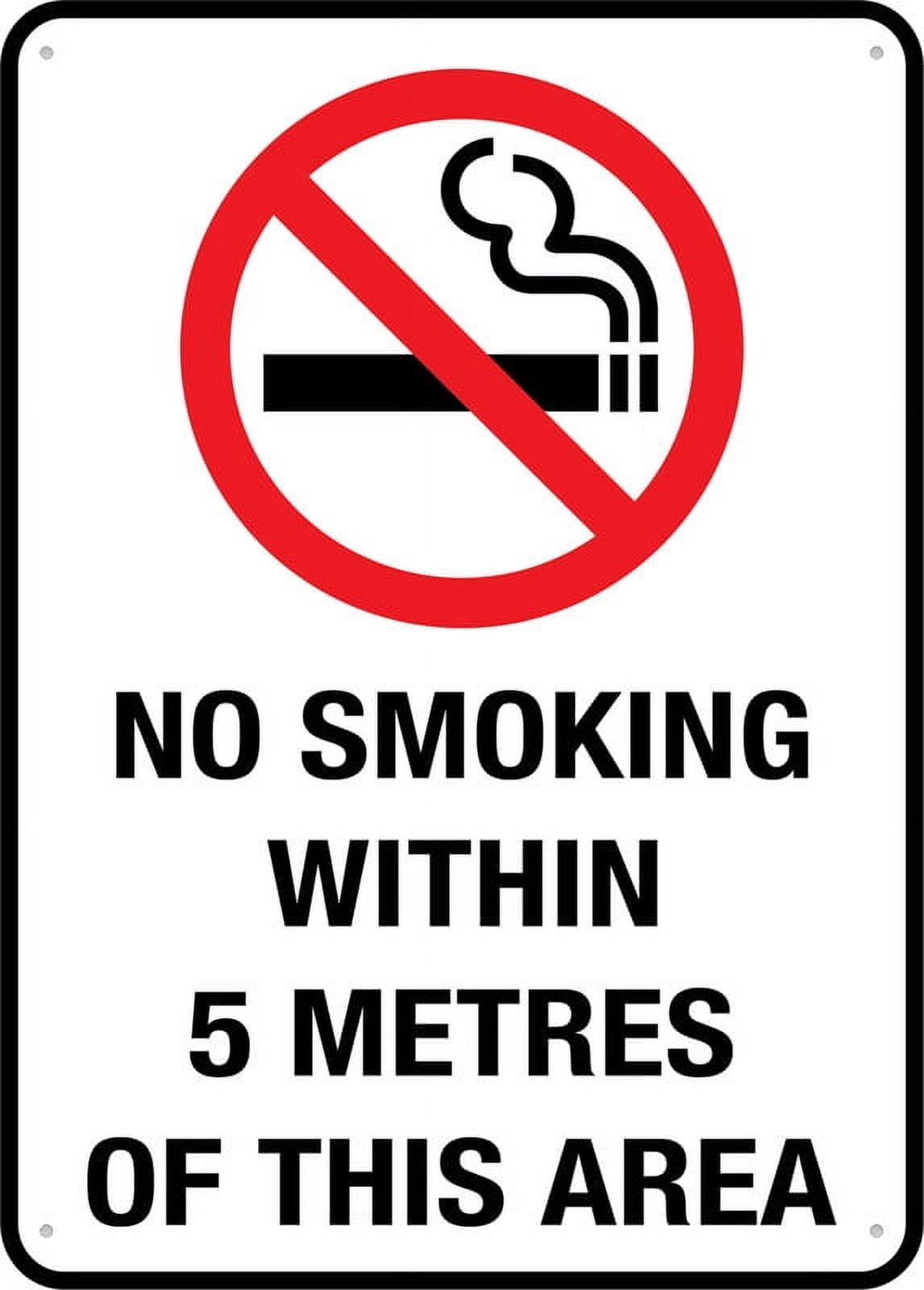 No Smoking Within 5 Metres Of This Area Sign Outdoor, Uv Printed Rust ...