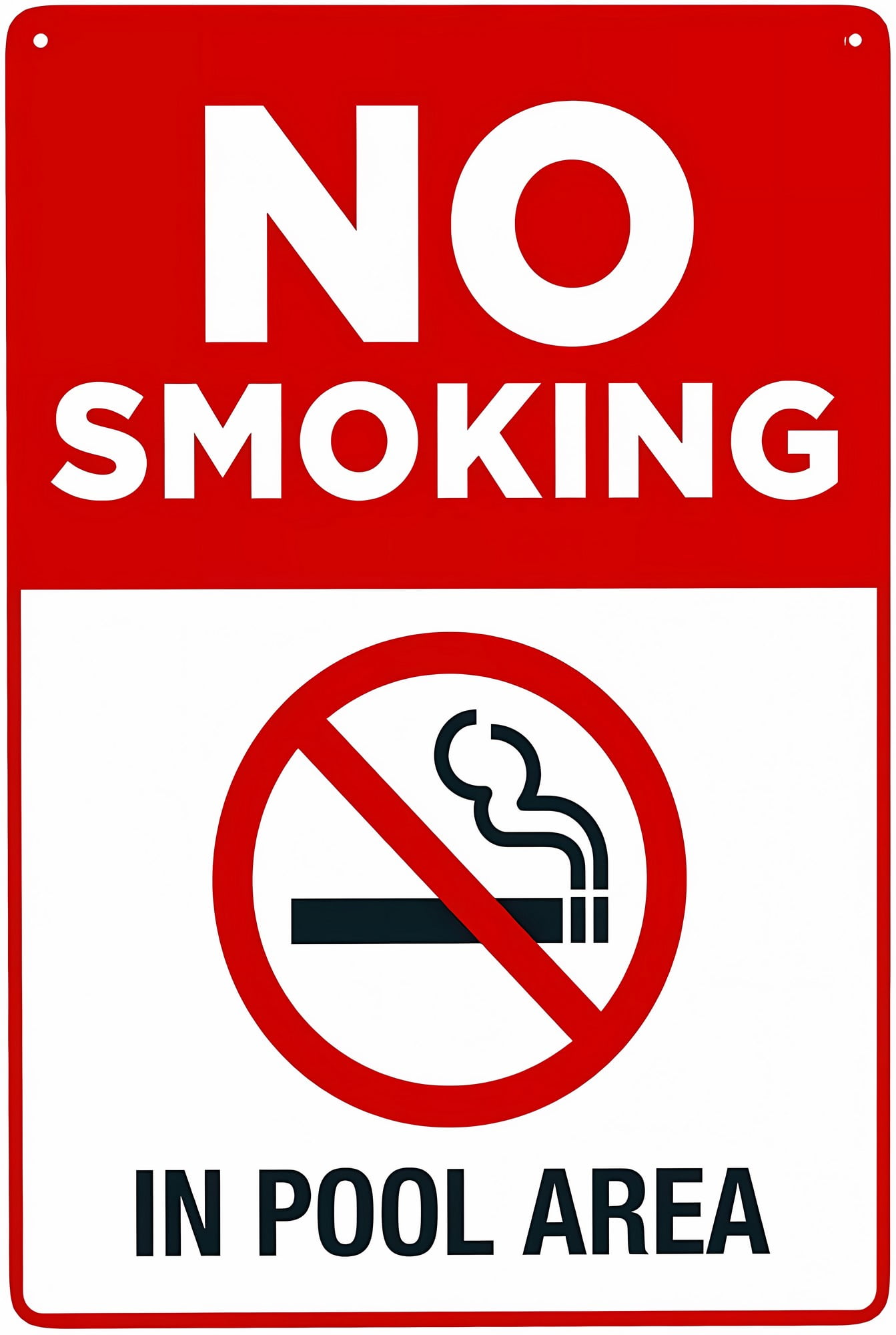 No Smoking in Pool Area Pool Sign - 8"x12" Retro Aluminum Pool Rule ...