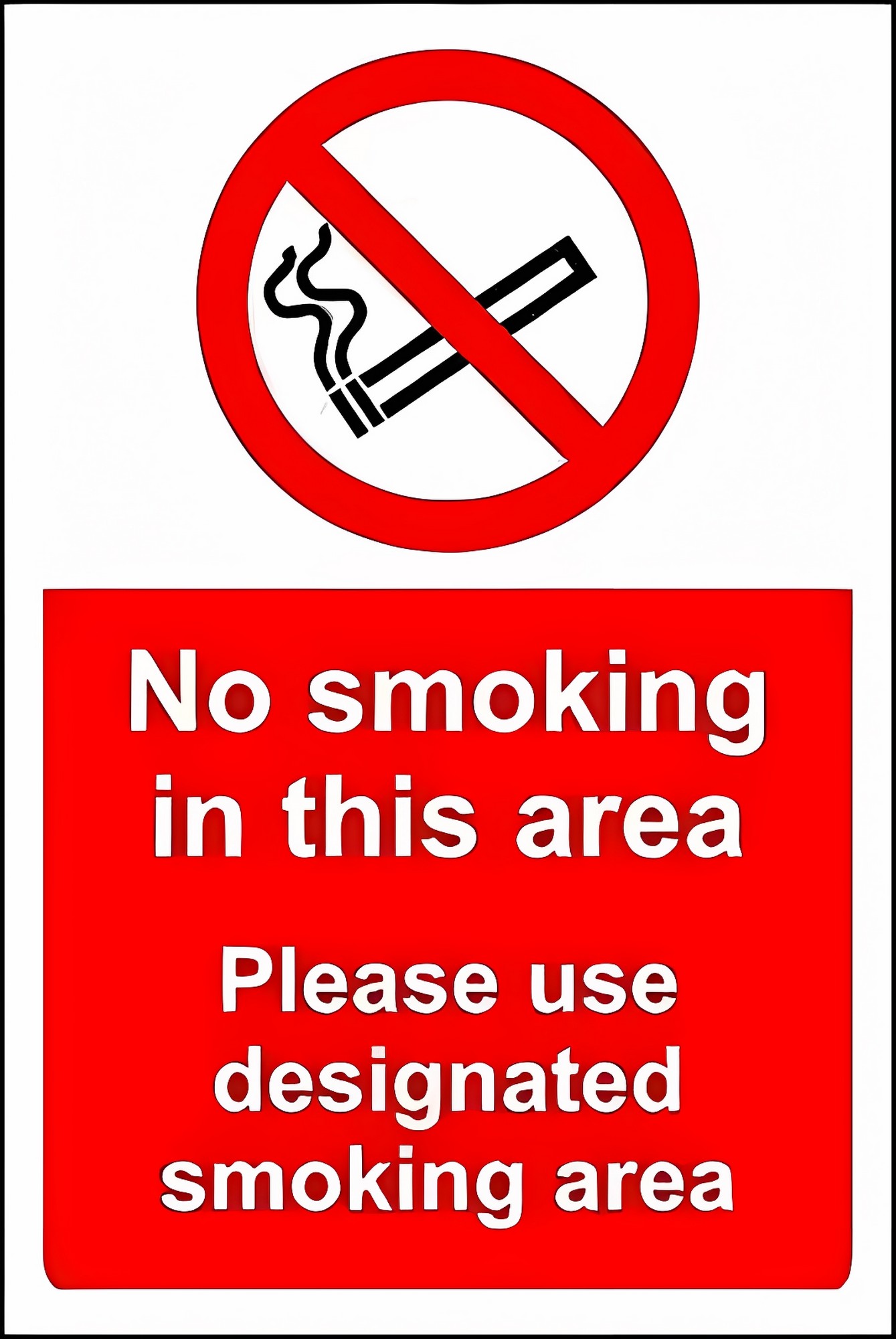 No Smoking in This Area Please Use Designated Smoking Area - 8"x12 ...