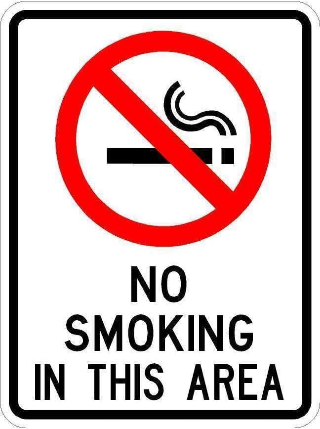 No Smoking in This Area Sign - Professional 9 x 12 Business/Security ...