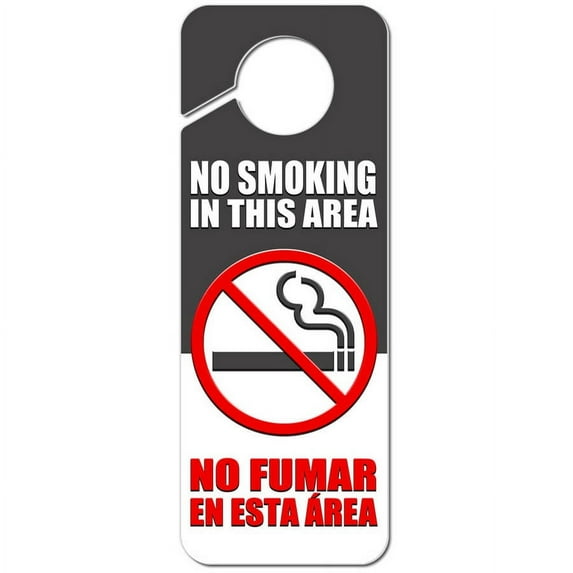 No Smoking in this Area No Fumar En Esta Area Symbol Plastic Door Knob ...