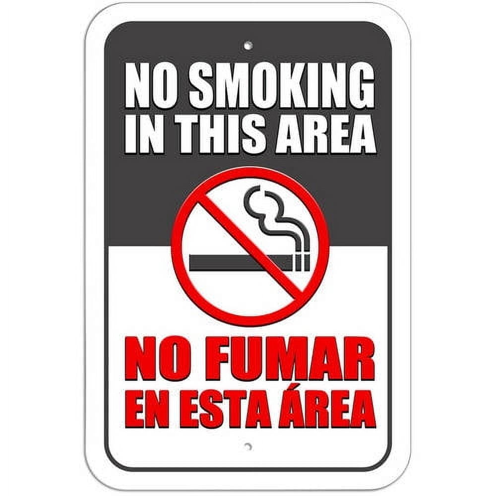 No Smoking in this Area No Fumar En Esta Area Symbol Sign - Walmart.com