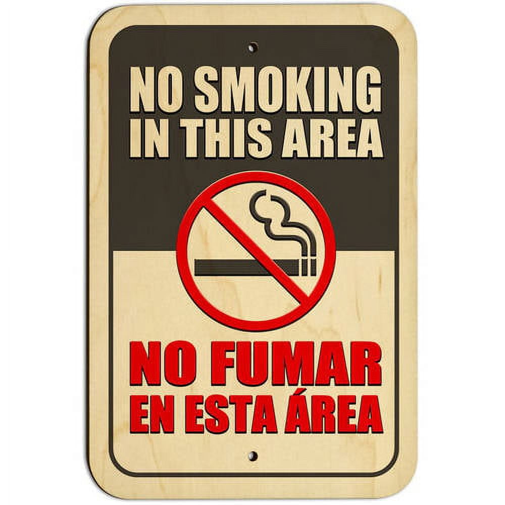 No Smoking in this Area No Fumar En Esta Area Symbol Sign - Walmart.com