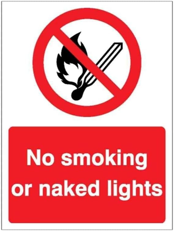 No Smoking or Naked Lights Signage Safetys & Signals Prohibition Signs ...