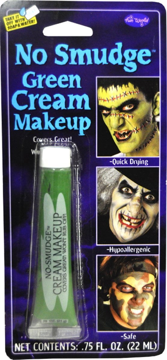 Fun World Professional Quality No Smudge Tube .75oz Cream Makeup, Green ...