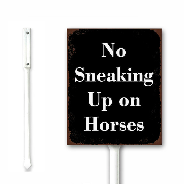 No Sneaking Up on Horses Metal Yard Sign With Stake Lawn Sign Outdoor ...