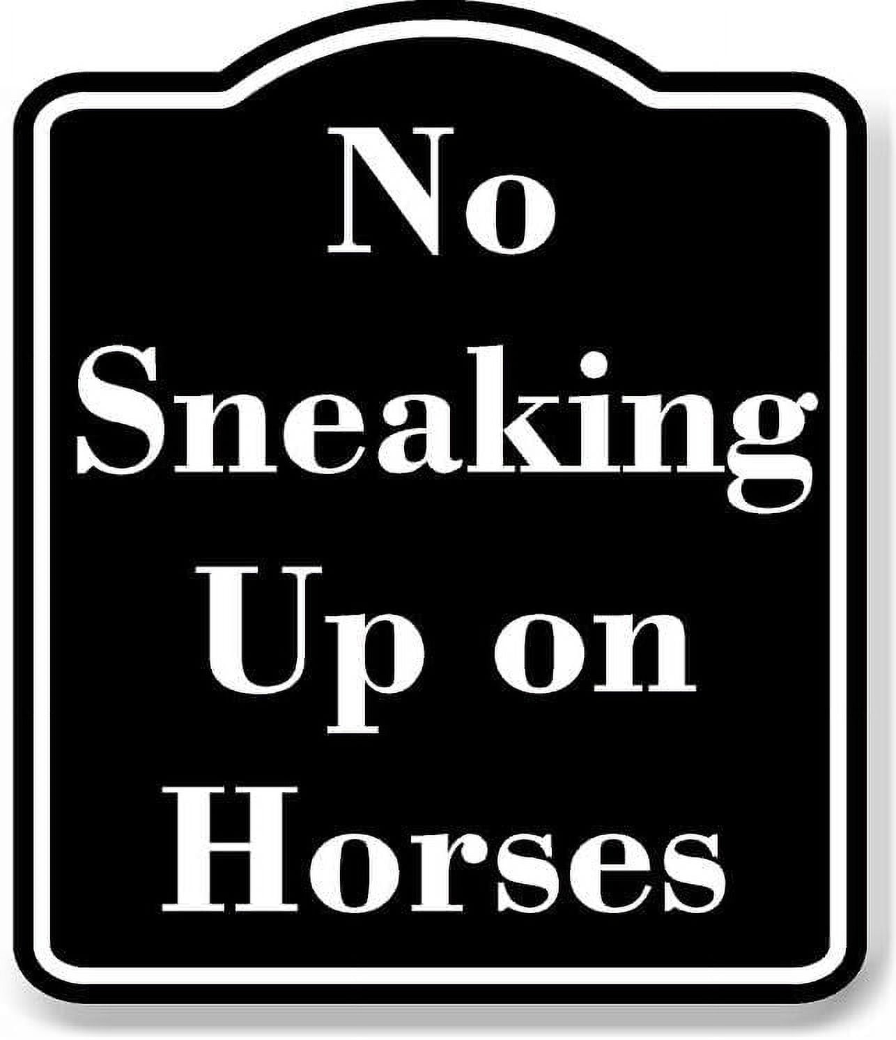 No Sneaking Up on Horses BLACK Aluminum Composite Sign 20''x24 ...