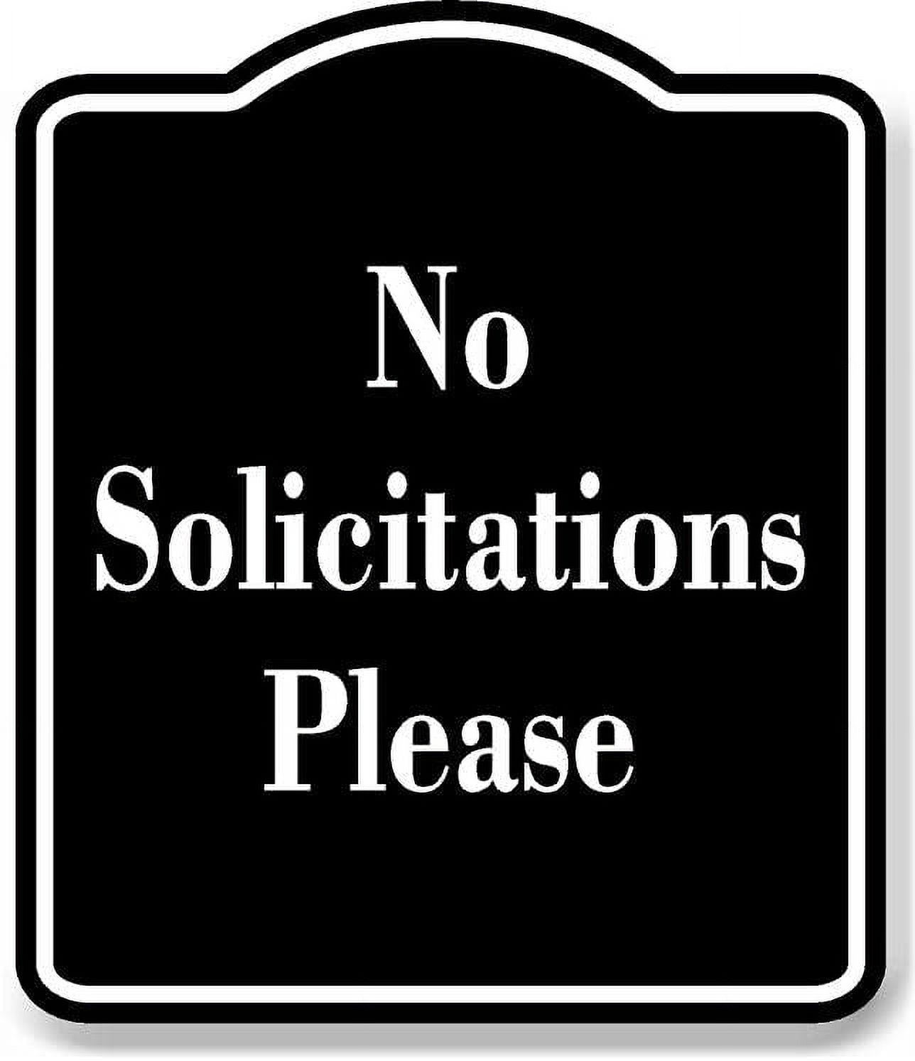 No Solicitations Please BLACK Aluminum Composite Sign - Walmart.com