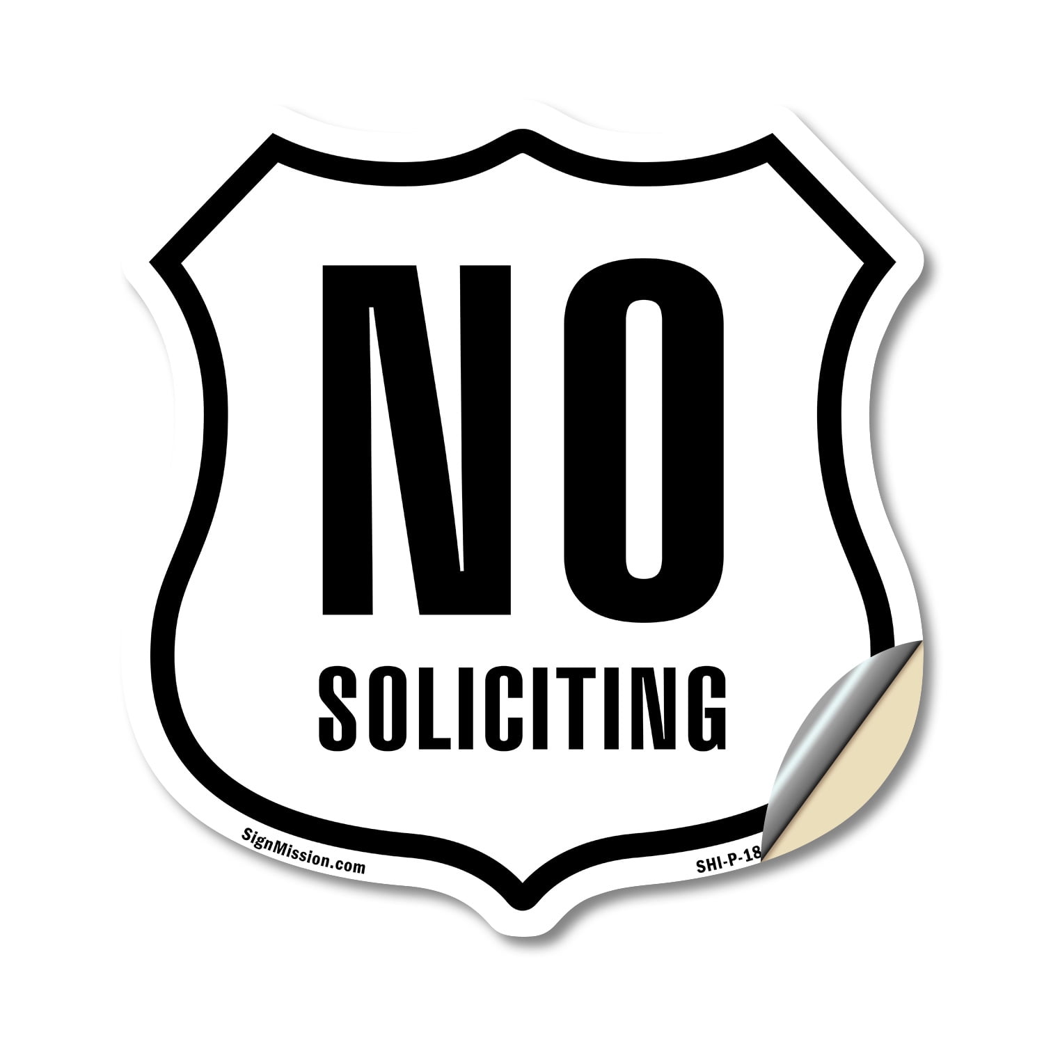 No Soliciting (2 Pack) 12 inch X 12 inch Shield Shaped Heavy Duty 3.2 ...