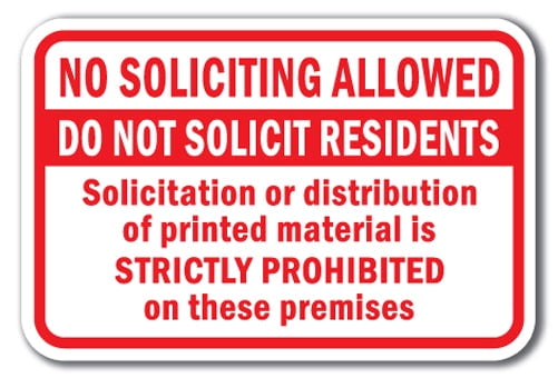 No Soliciting Allowed Do Not Solicit Residents Solicitation Or ...