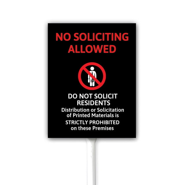 No Soliciting Allowed Yard Sign With Stake Do Not Solicit Residents ...