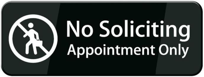 No Soliciting Appointment Only Door Sign - Highly Visible Plastic ...