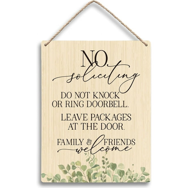 No Soliciting Do Not Knock Or Ring Doorbell Hanging Wooden Signs 8x10 ...