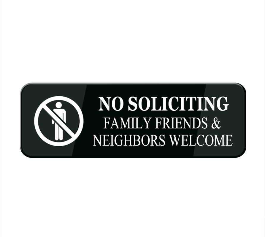 No Soliciting Family Friends & Neighbors Welcome Sign Stickers, 10X3 ...