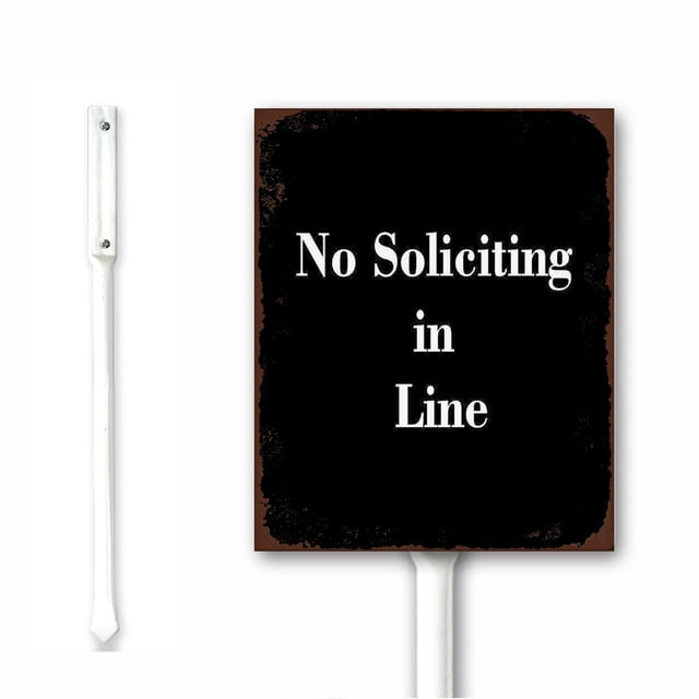 No Soliciting in Line Metal Yard Sign With Stake Lawn Sign Outdoor ...