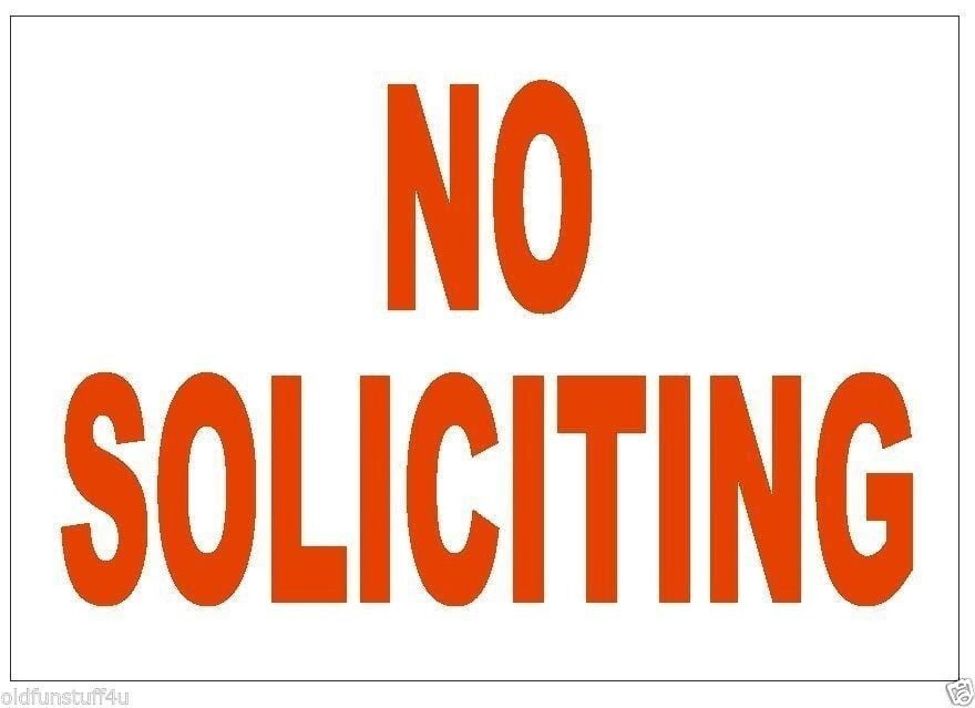 No Soliciting Metal Aluminum Sign Stop Salespeople Safety Business Sign ...