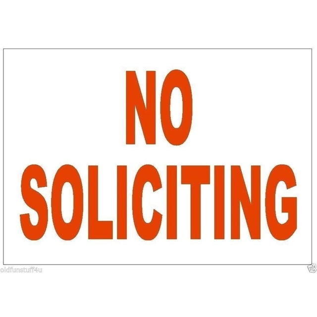 No Soliciting Metal Aluminum Sign Stop Salespeople Safety Business Sign ...