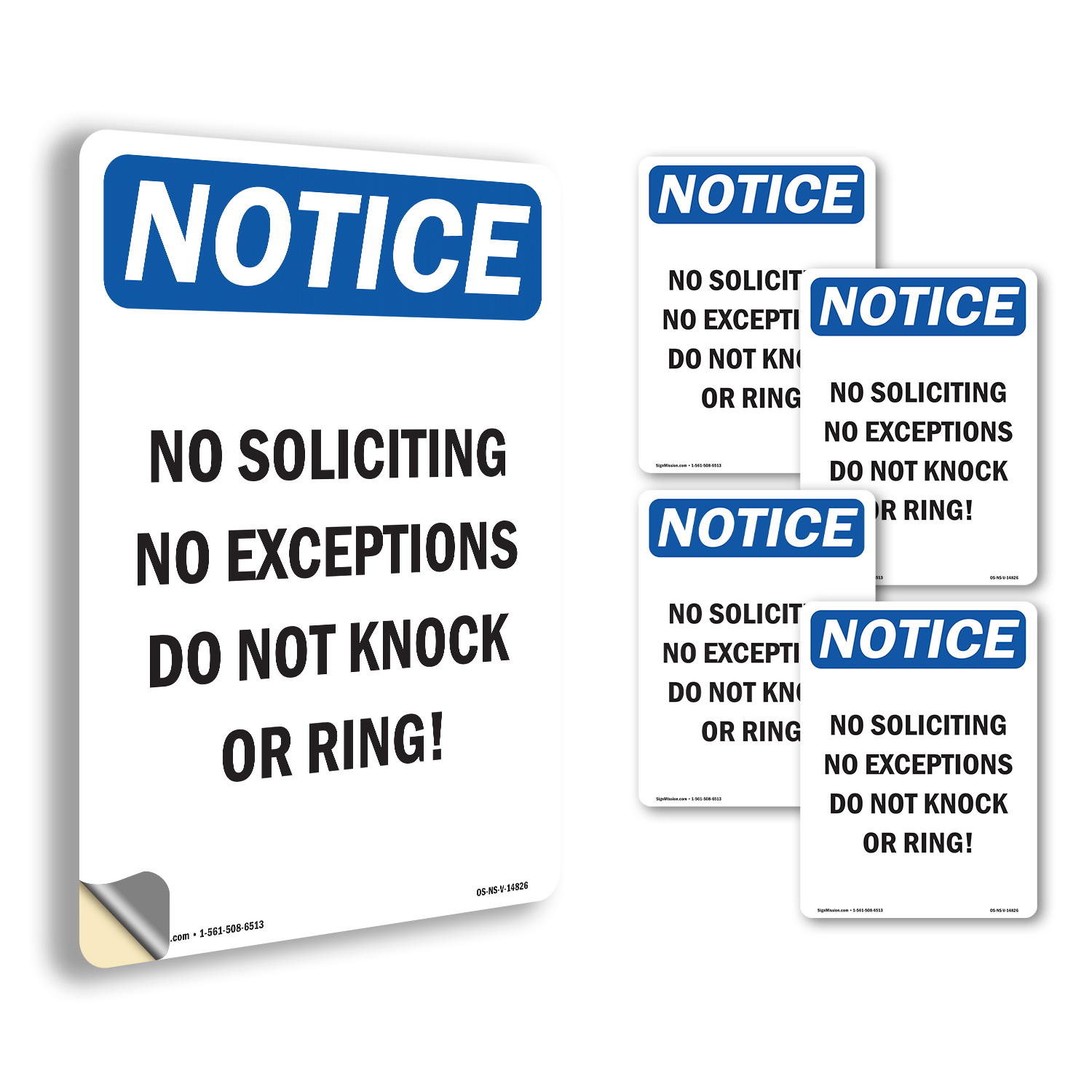 No Soliciting No Exceptions Do OSHA Notice Vinyl Decal Label 10 Inch x ...