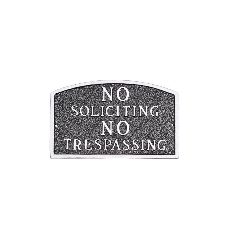 No Soliciting, No Trespassing Arch Small Statement Plaque - Swedish ...