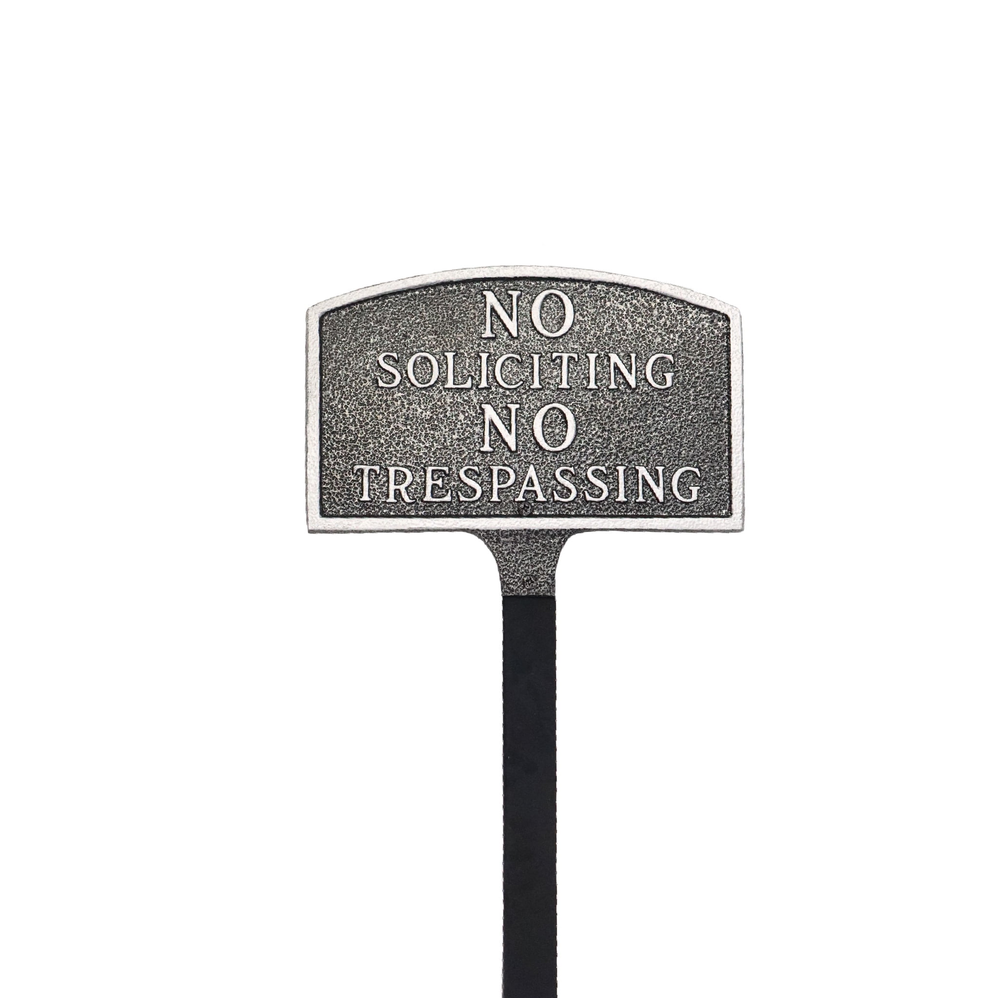 No Soliciting, No Trespassing Small Arch Statement Plaque with Lawn ...