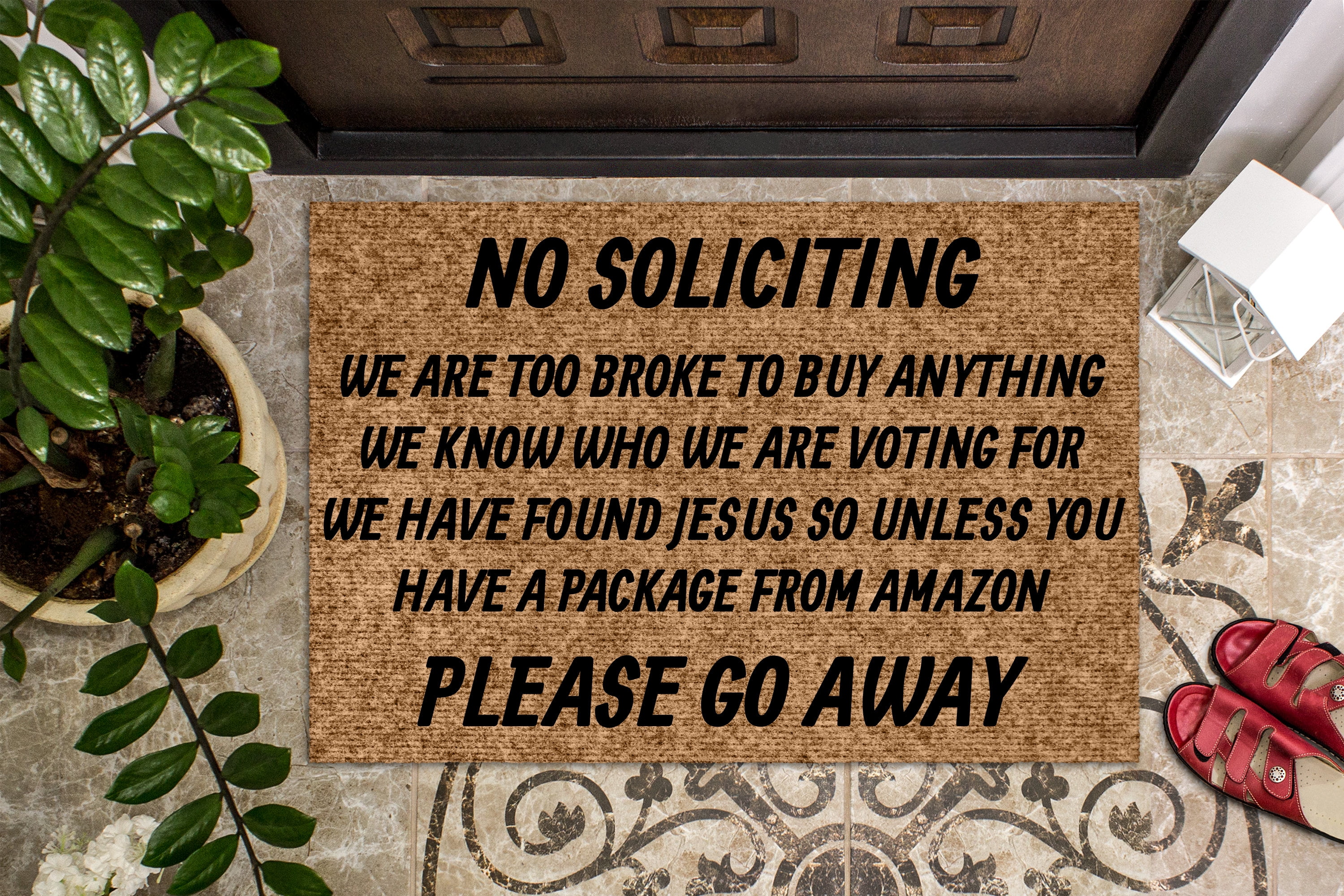 Funny Doormat, No Soliciting Welcome Mat, Coconut Coir PVC Backing ...