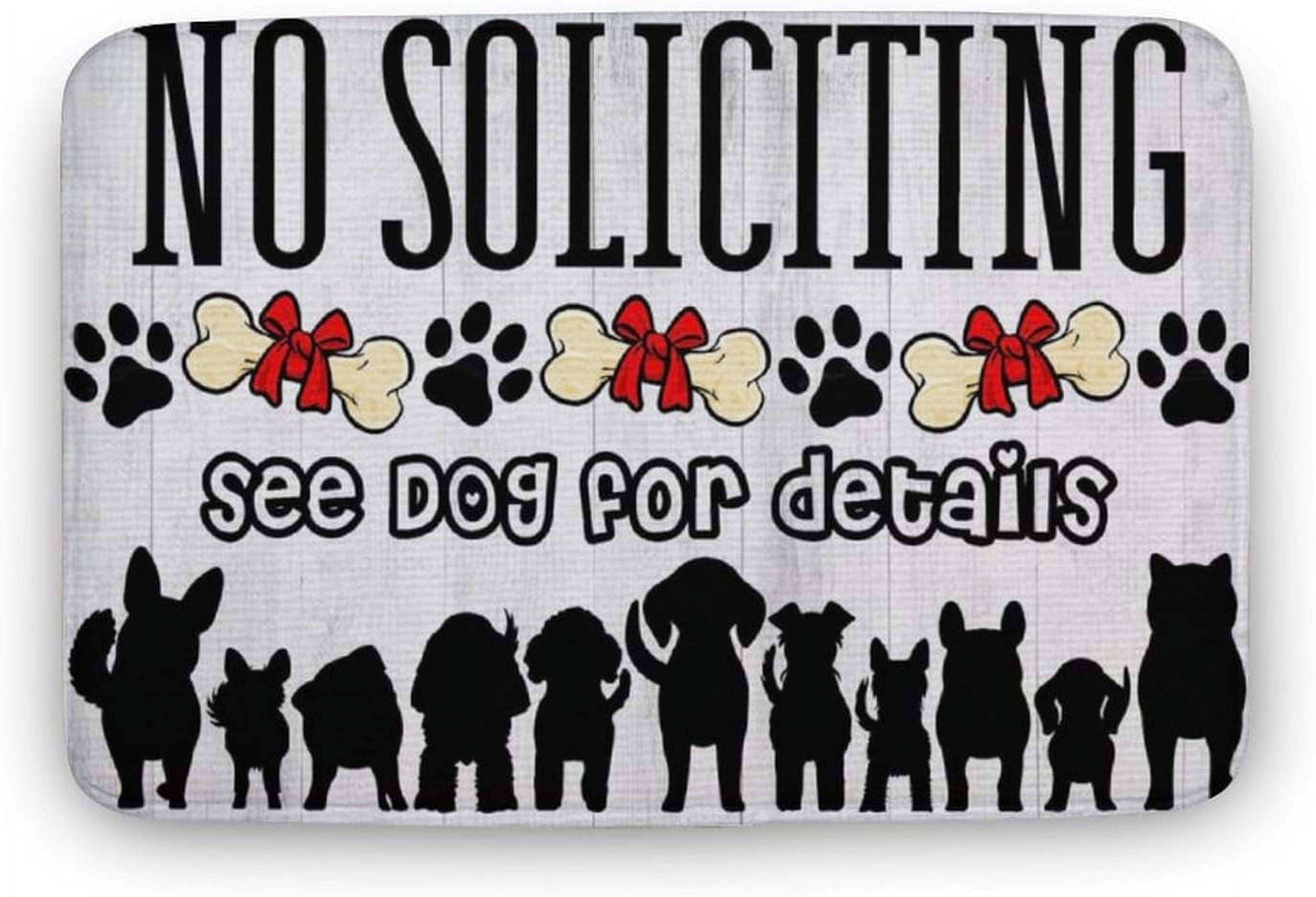 No Soliciting See Dog for Details Indoor Outdoor Doormat \u2013 Funny ...