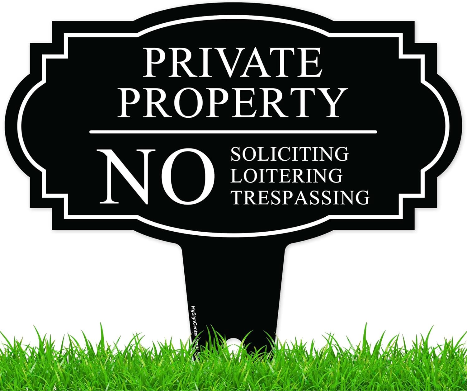 No Soliciting Sign, 13"x13", Heavy Duty Integrated Ground Stakes ...