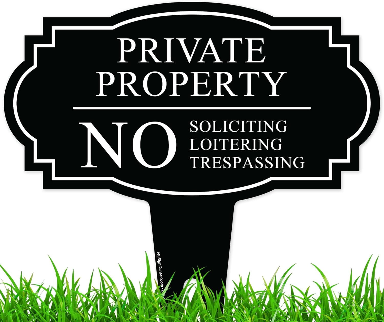 No Soliciting Sign, 13"x13", Heavy Duty Integrated Ground Stakes ...