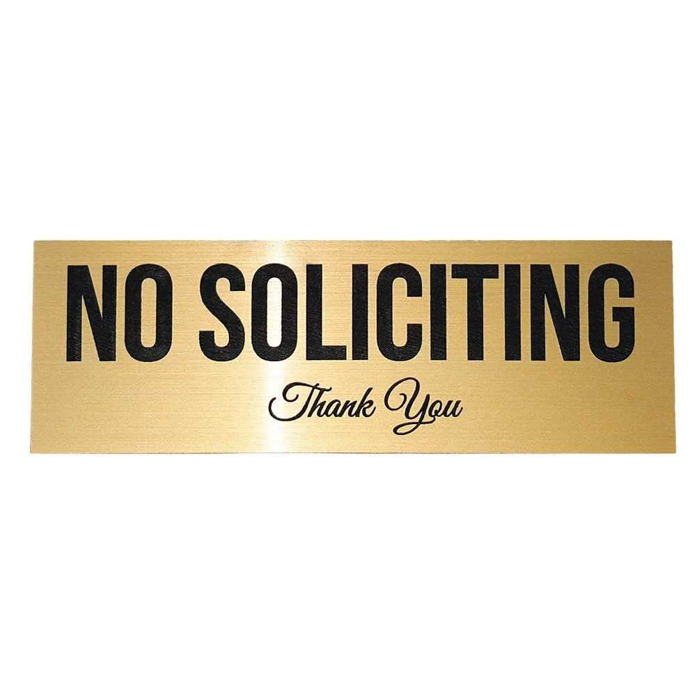 No Soliciting Sign (Brushed Gold) - Large - Walmart.com