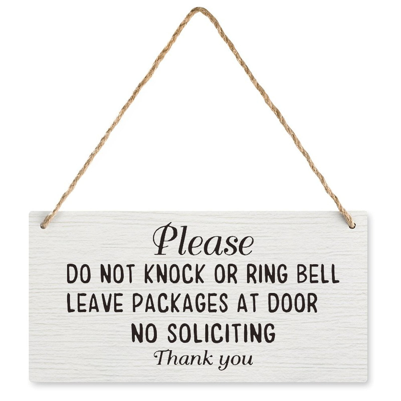 No Soliciting Sign,Do Not Knock,Leave Packages,Rustic Wooden Hanging ...