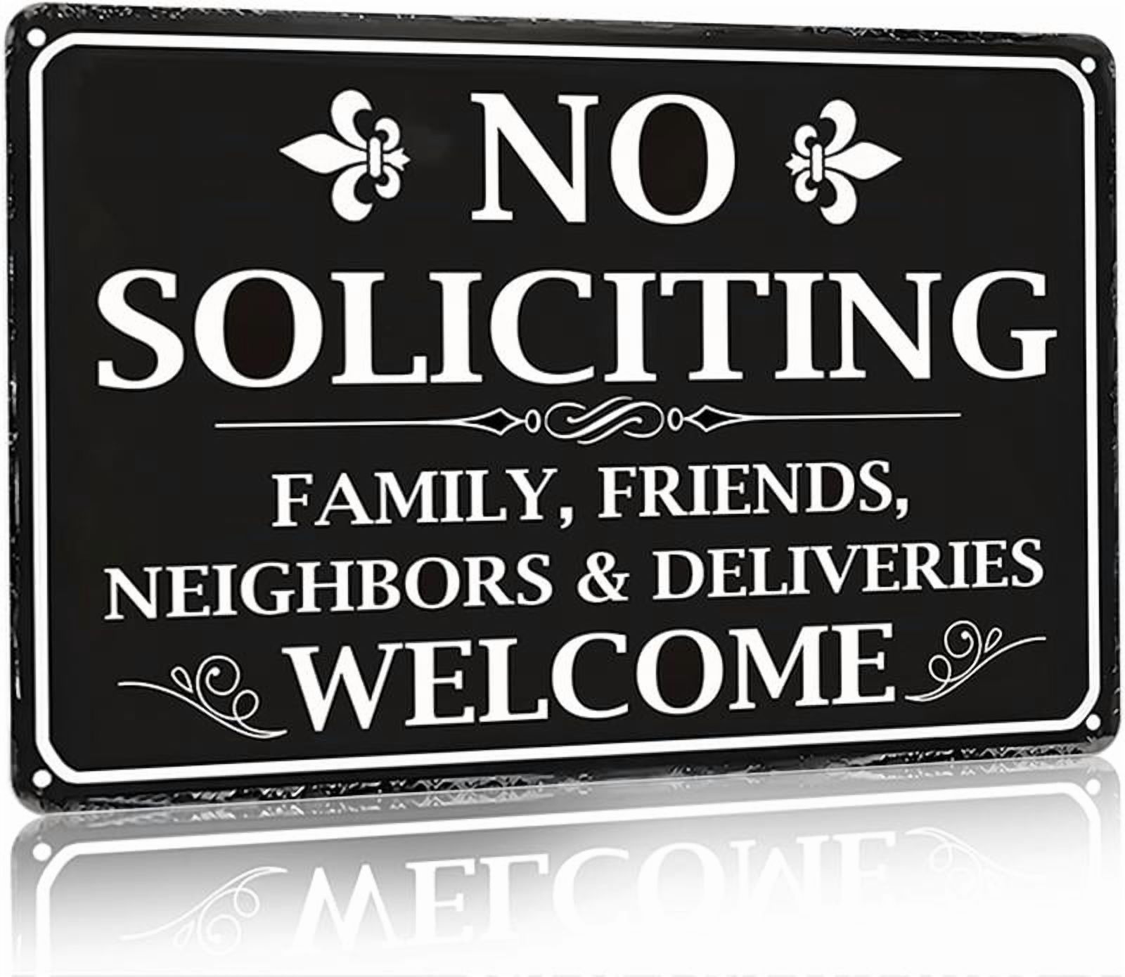 No Soliciting Sign Family Friends Neighbors&Deliveries Welcome Funny ...