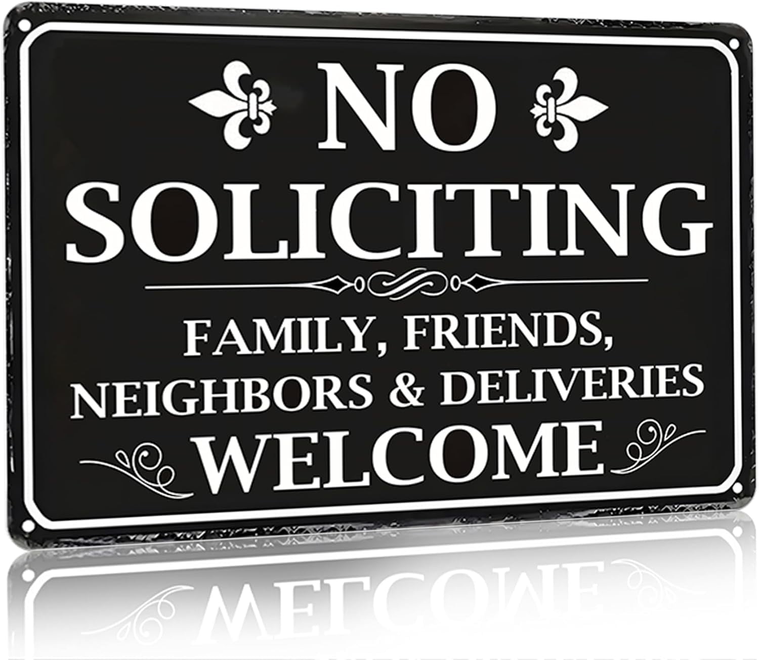 Soliciting Sign Family Friends Neighbors&Deliveries Welcome Funny Tin ...