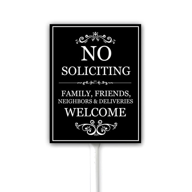No Soliciting Sign Family Friends and Neighbors Welcome Funny No ...