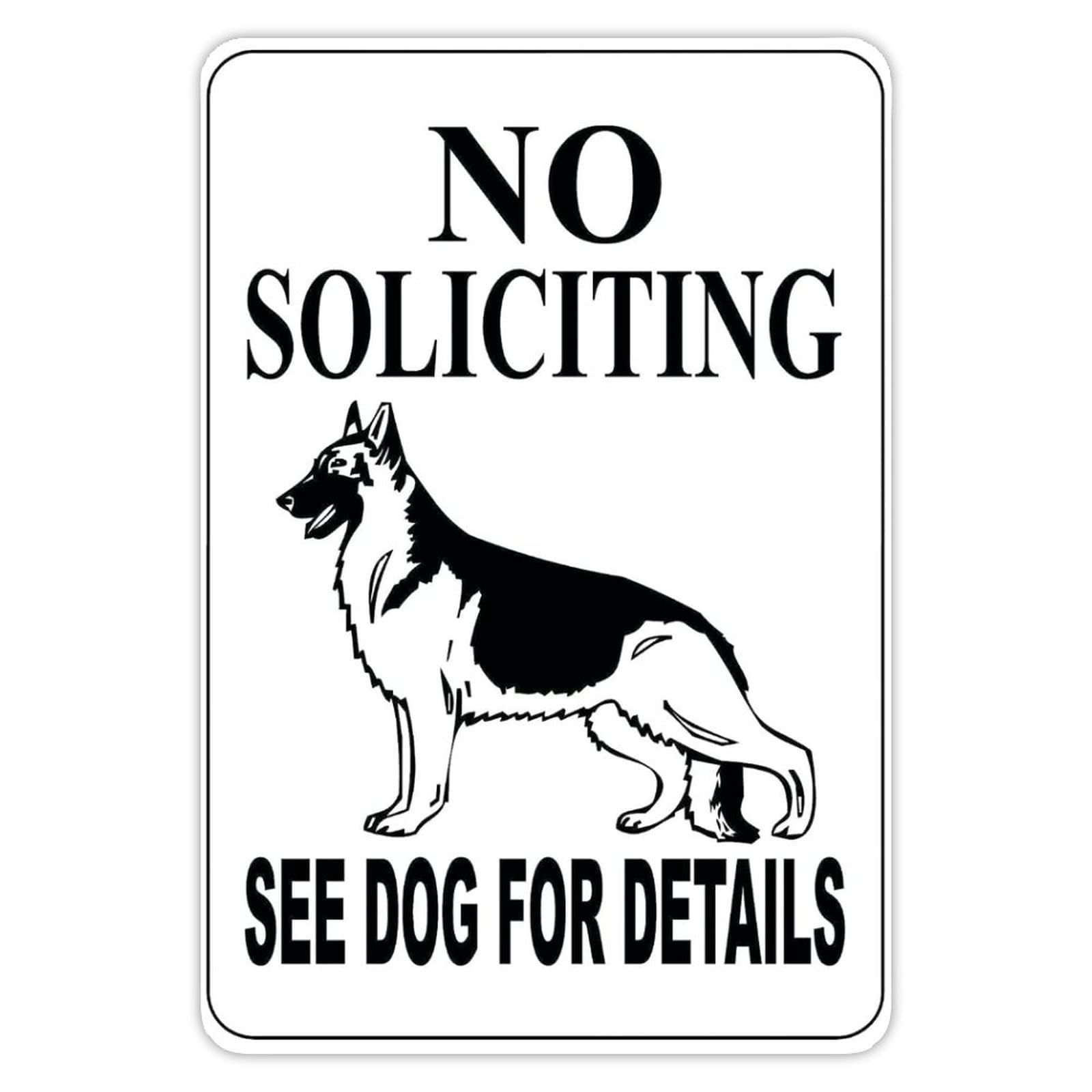 No Soliciting Sign, German Shepherd Sign Funny Metal Sign Decoration ...