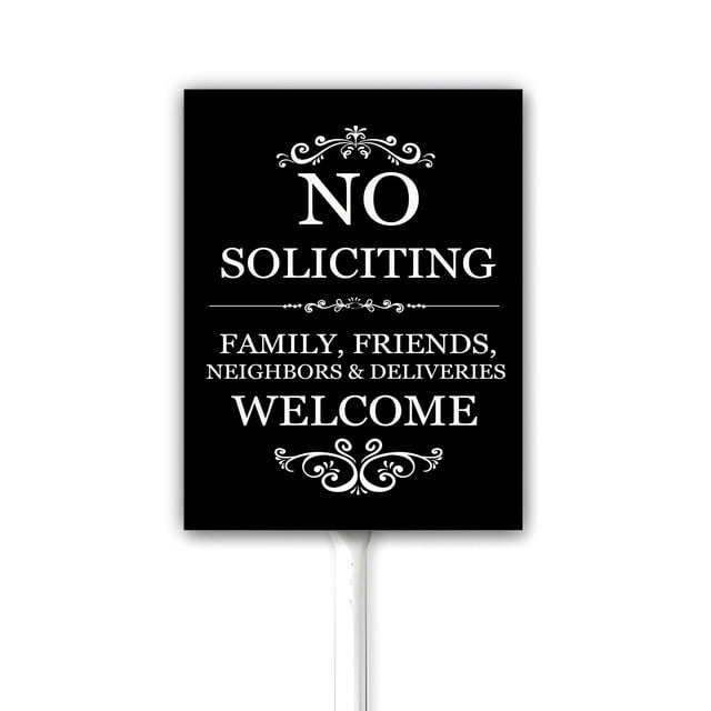 No Soliciting Sign for House Yard Stake Family Friends and Neighbors ...