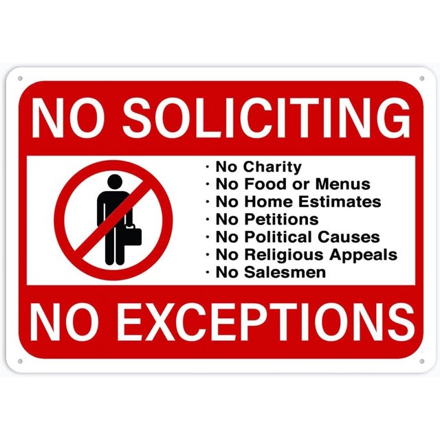 No Soliciting Sign No Exceptions Rust Free Easy To Read & Sturdy Keep ...