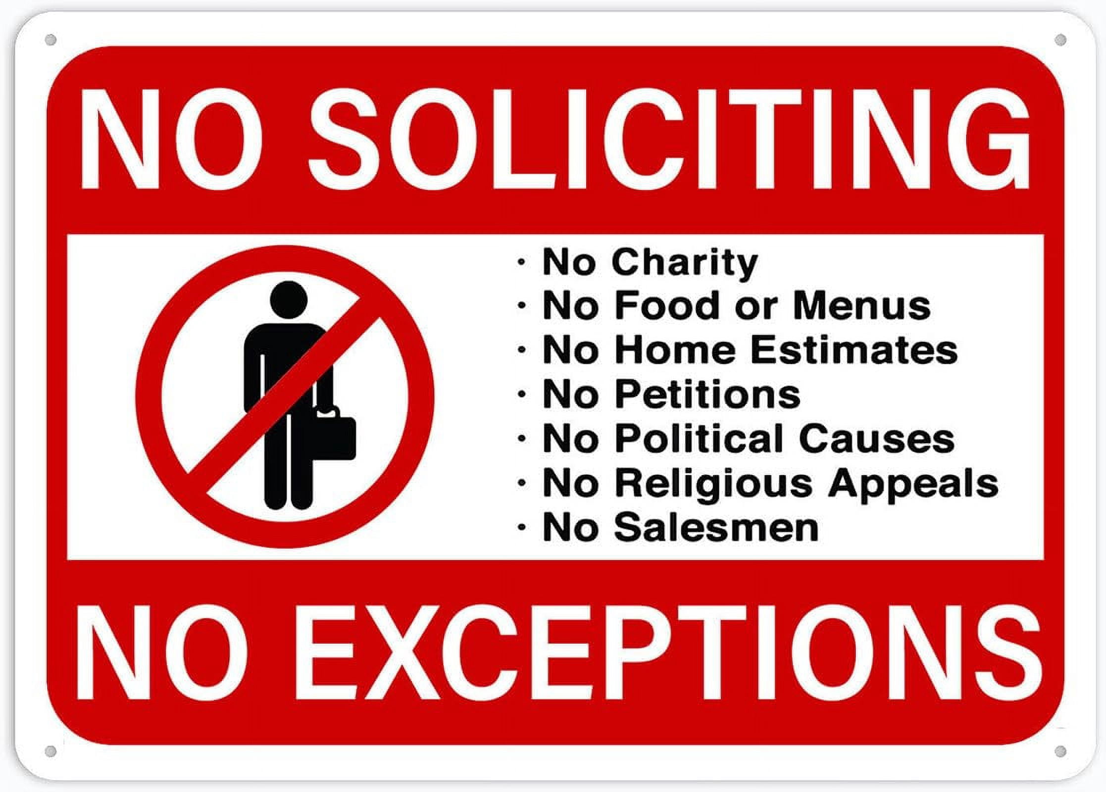 No Soliciting Sign No Exceptions Rust Free Easy To Read & Sturdy Keep ...