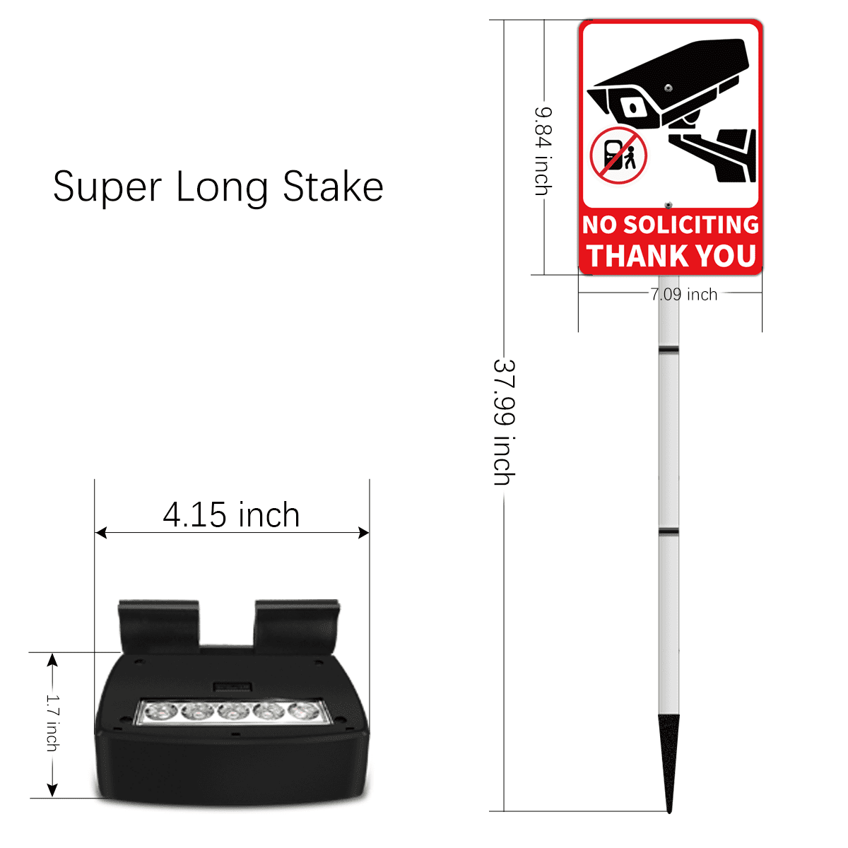 No Soliciting Sign Solar-Powered for House Yard Stake,Outdoor Metal ...