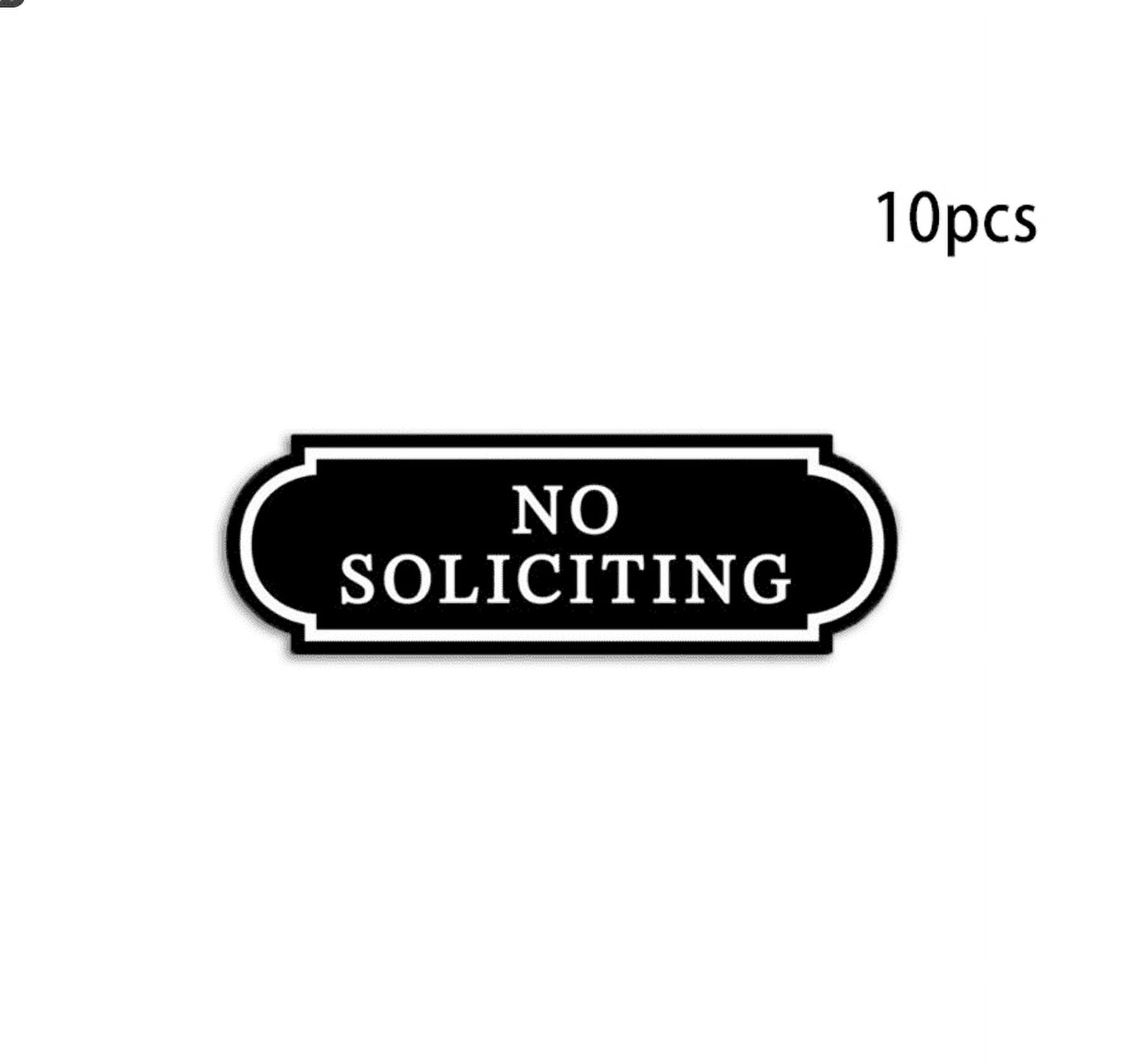 No Soliciting Sign Sticker Black a - No Soliciting Label Pvc Sticker ...
