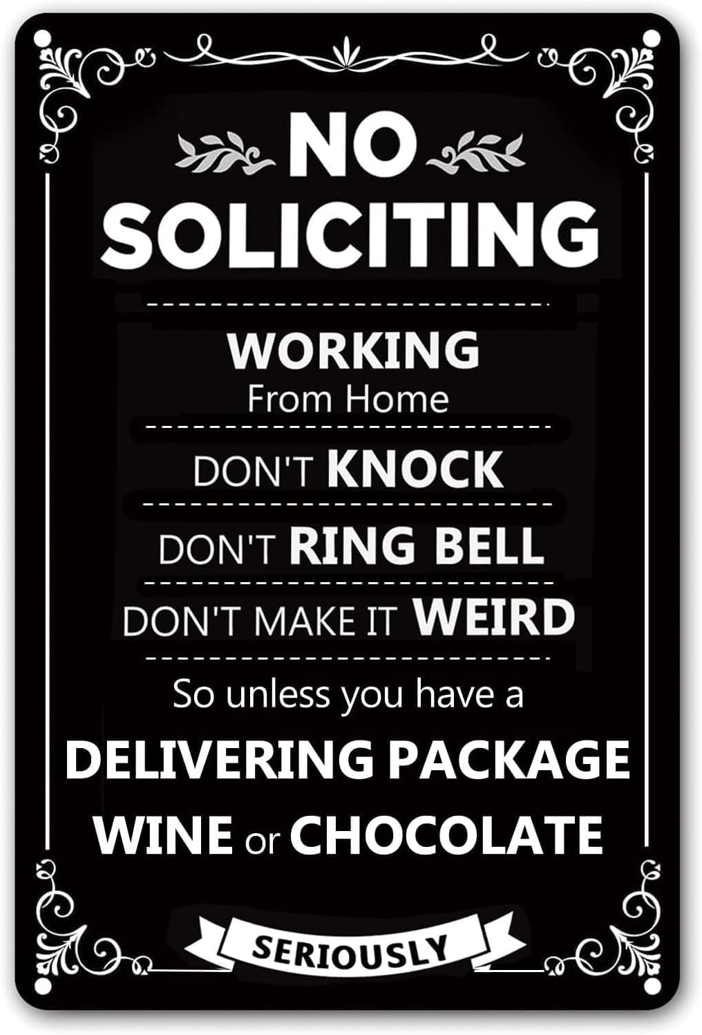 No Soliciting Sign-Working from Home Signs,No Soliciting Sign for House ...