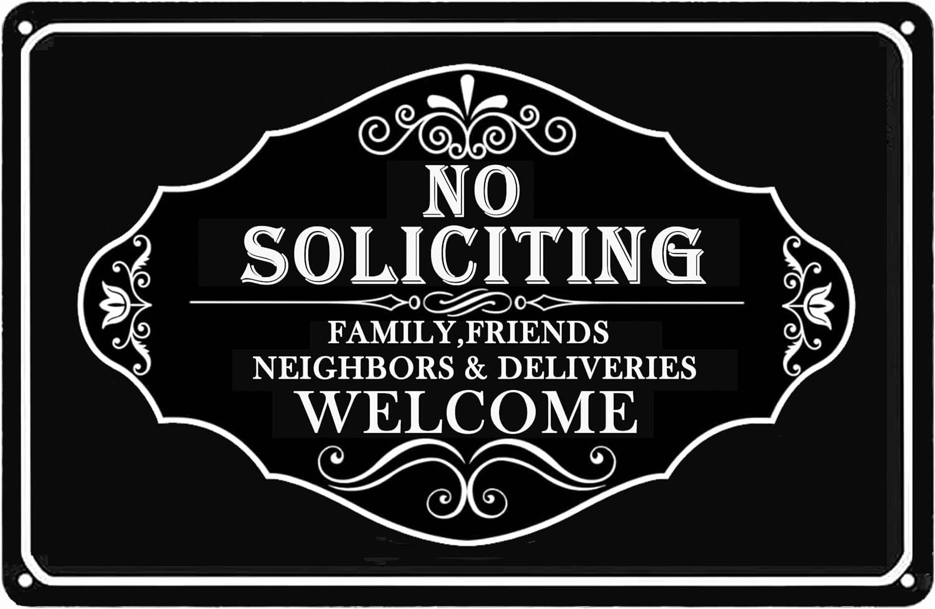No Soliciting Sign for Front Door Funny Tin Sign for Home Yard Decor No ...